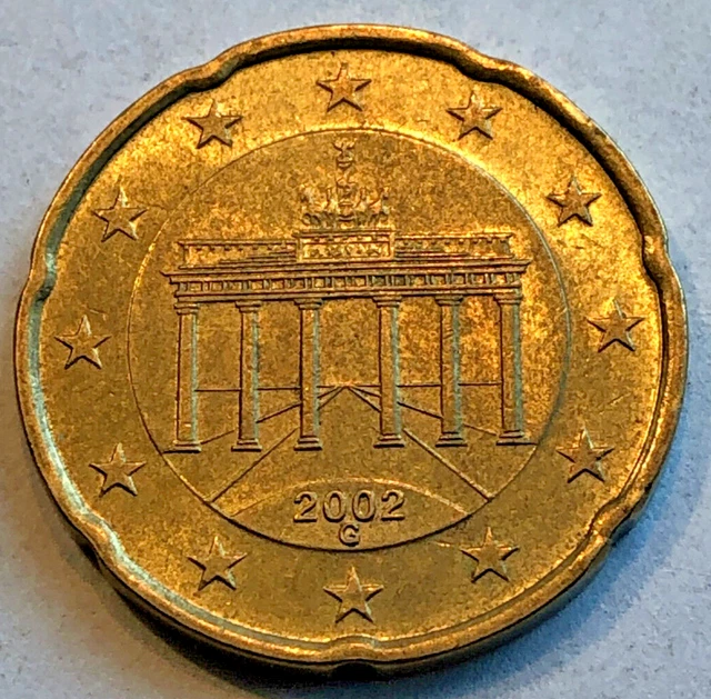 EUROPEAN UNION (GERMANY) 🇪🇺/🇩🇪 Twenty (20) Euro Cents Coin 2002 £3.06 ...