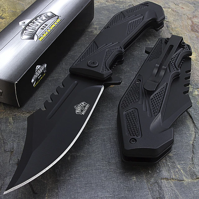 8.5& MASTER USA SPRING ASSISTED TACTICAL FOLDING POCKET KNIFE Blade ...