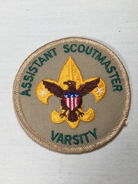 VARSITY SCOUT ASSISTANT Scoutmaster tan clear plastic back BSA Position ...