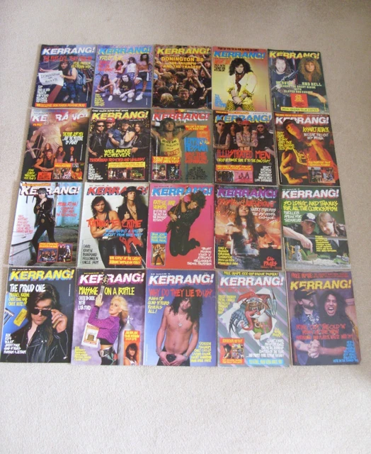 20 X VINTAGE Kerrang magazines 1988 Issue 201 - 220 Jovi Guns N Roses ...