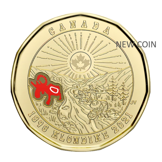 🇨🇦 NEW CANADA $1 Dollar Loonie Coin, Klondike Gold Rush, Coloured, 2021 ...