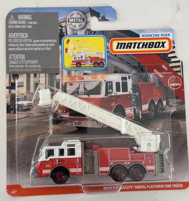 MATCHBOX MBX RESCUE Real Working Rigs Red & White Pierce Velocity ...