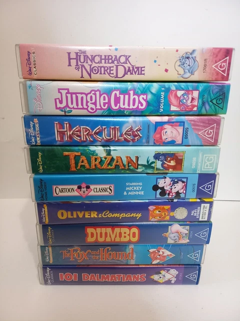 DISNEY CLASSICS VHS Bundle x9 Hercules Tarzan Dumbo 101 Dalmatians ...