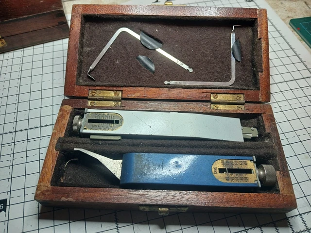 4 X STROWGER relay setting gauges in boxes - old GPO exchange tools £5. ...