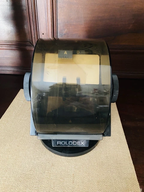 VINTAGE ROLODEX MODEL SW-24C Covered Rotary Swivel File USA Wood Grain ...