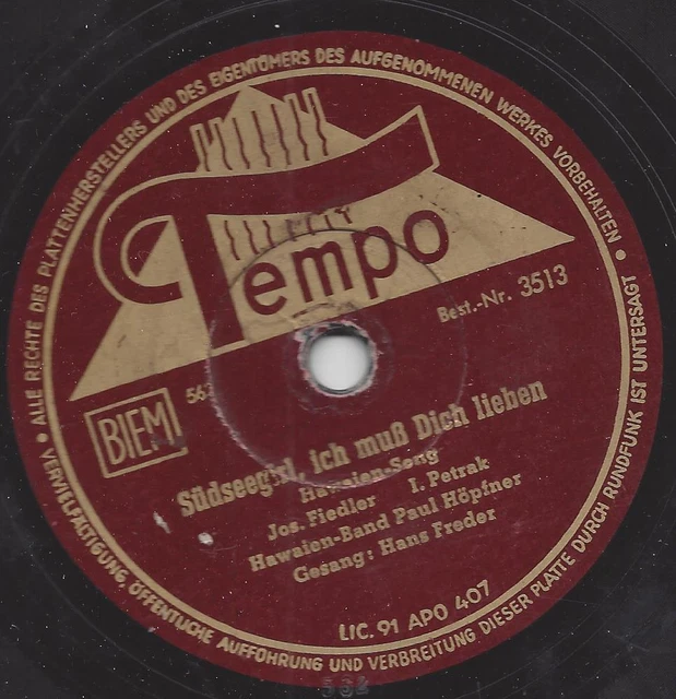 PAUL HÖPFNER HAWAII-GITARRE mit Gesang Hans Freder : Kleines Mädchen ...