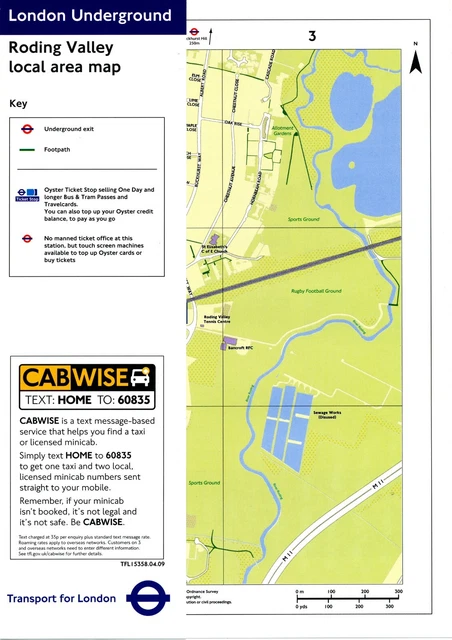 LONDON UNDERGROUND CONTINUING Your Journey from RODING VALLEY 2009 MAP ...