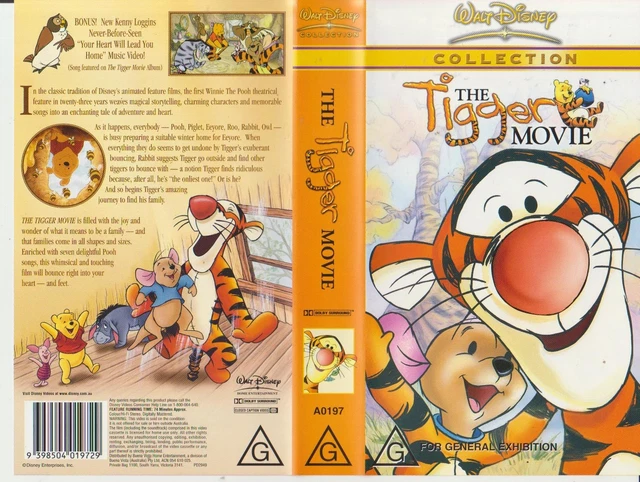 THE TIGGER MOVIE - Walt Disney - Australian Beuna Vista VHS Edition ...