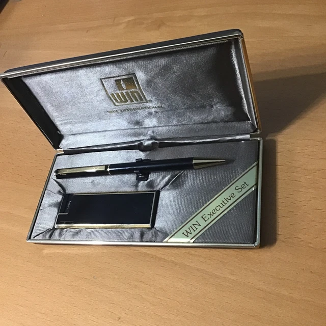 RARE VINTAGE WIN International Pen & Lighter Executive Set Needs Pen ...