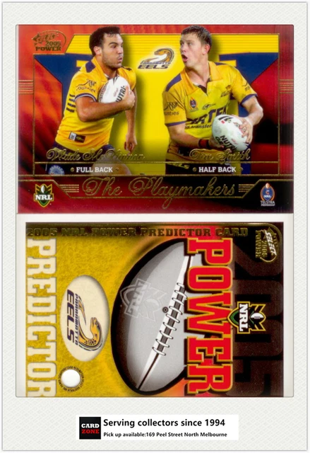 2005 SELECT NRL Power Predictor Card + Playmaker PM9 W. McKINNON/ T ...