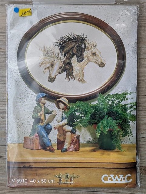 CEWEC CROSS STITCH Kit - Three Horse Heads £11.11 - PicClick UK