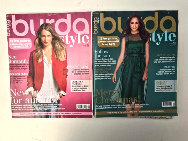 BURDA STYLE MAGAZINES x 2. August and December 2013 £8.64 - PicClick UK