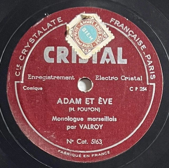 VALROY : ADAM et ève / Ce qu'ils sont devenus DISQUE 78 RPM CRISTAL ...