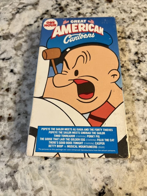 GREAT AMERICAN CARTOONS VHS Starring Popeye Porky Pig Casper Felix ...