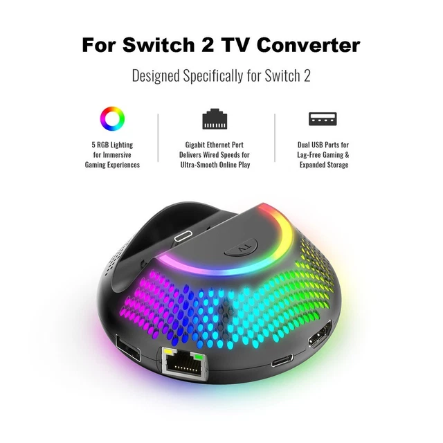 4K60HZ RGB DOCKING Station for Nintendo Switch with USB A and Network ...