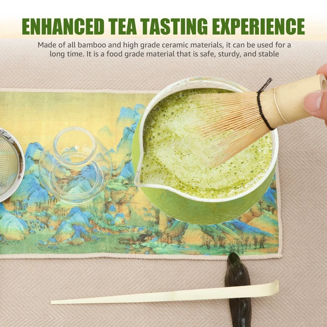 7PCS MATCHA WHISK Set Bamboo Wood Japanese Matcha Tea Making Kit with ...