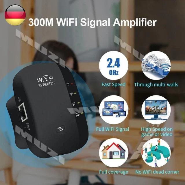 RIPETITORE WI-FI WIRELESS ad ampio raggio, amplificatore di segnale 300 ...