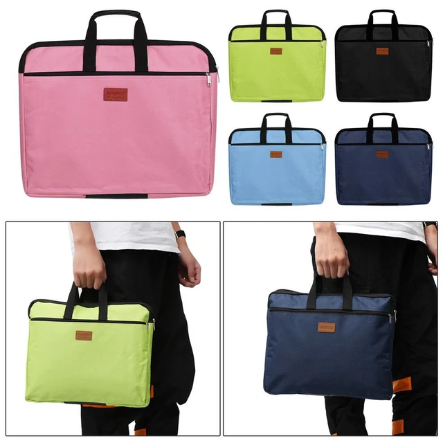 WATERPROOF BIG CAPACITY A4 Size Files Bag Double Layers Handbag File ...