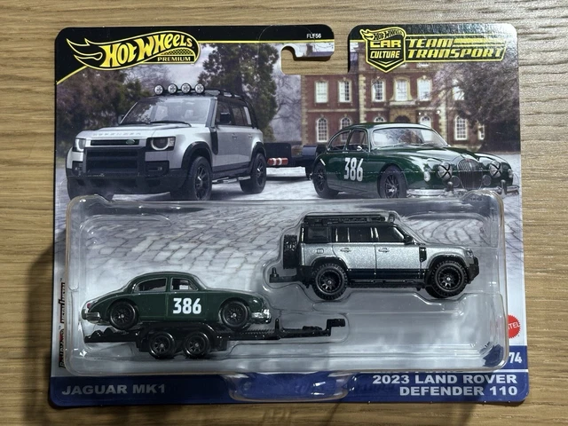 JAGUAR MK1 AND 2023 Land Rover Defender 110 Hot Wheels Premium Team ...