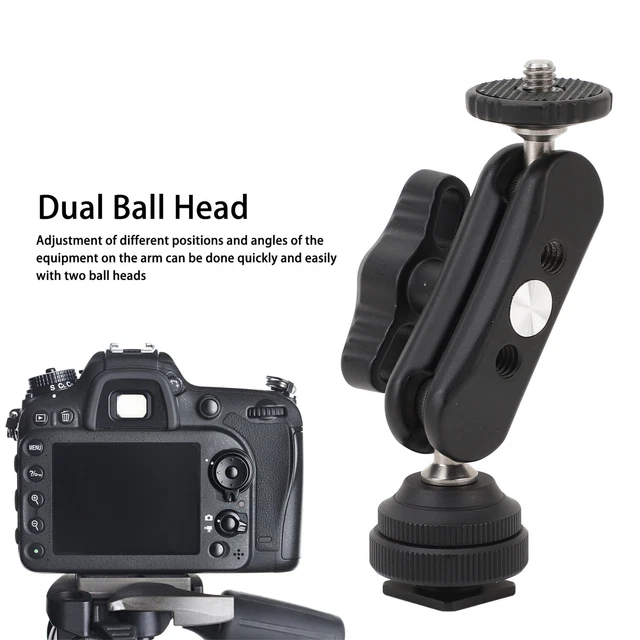 FRICTION ARM WITH Dual Ball Head Camera Extension Flexible Articulating ...