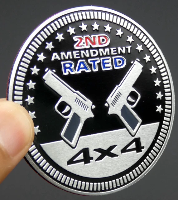 1PC 2ND AMENDMENT Rated Auto Fender Emblem Sticker SUV Truck 2.36" 6cm ...