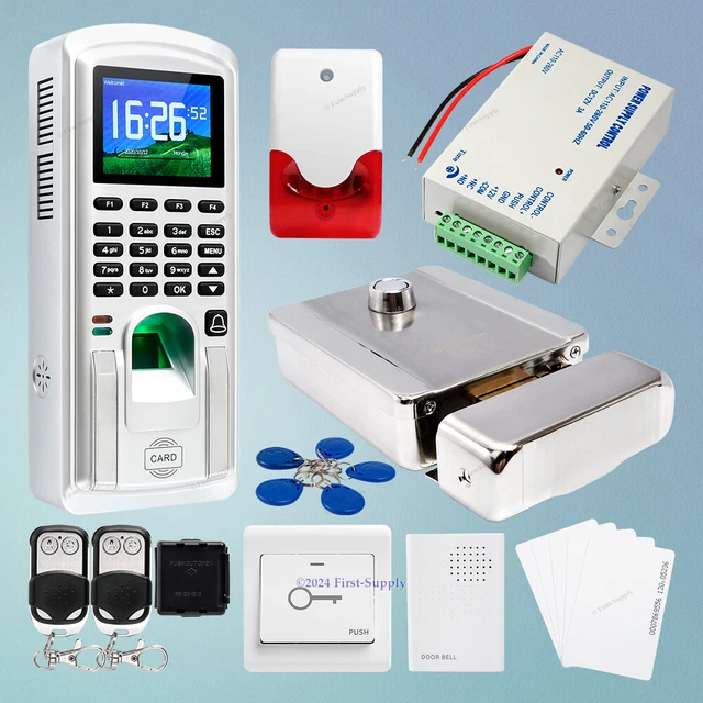 FINGERPRINT+ RFID CARD Access Control System + Lock + 2 Remote Controls ...