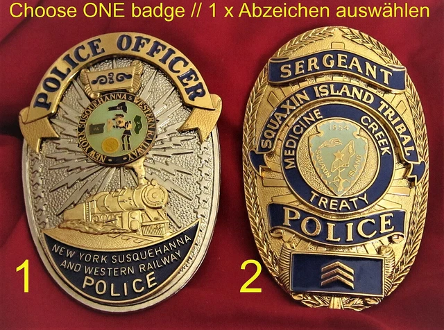 MOVIE PROP, POLICE badge, choose ONE from 2 / 1 x auswählen + 1 x PIN ...