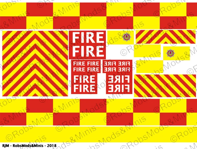 1:76 FIRE & RESCUE Battenberg Engine Pump Conversion Transfers Oxford ...