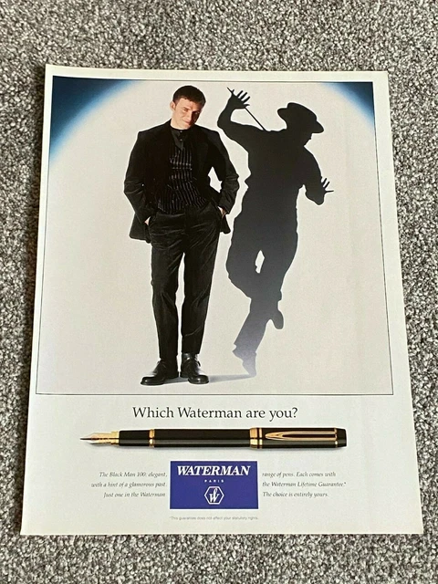 RARE ORIGINAL VINTAGE 1995 Magazine Advert Art Picture Waterman Paris ...