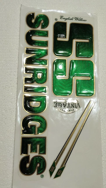 100% GENUINE! SS TON VINTAGE Cricket Bat Stickers - Metallic Green ...