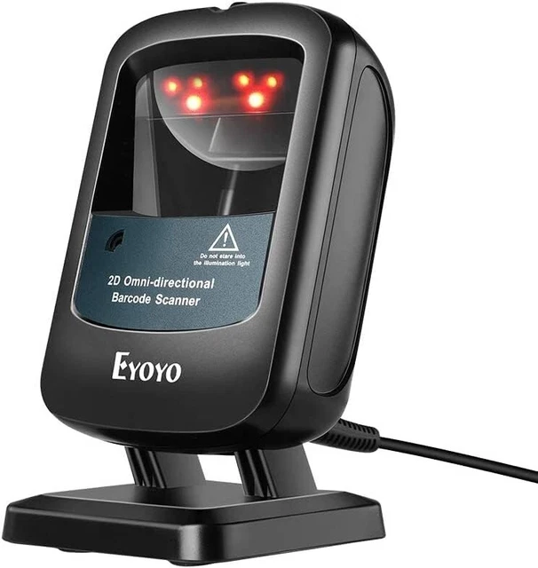 2D HANDS-FREE BARCODE Scanner, Omnidirectional USB Wired Desktop ...