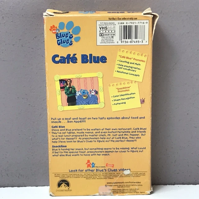 NICK JR BLUE’S Clues Play Along Cafe VHS Video Kid’s Tape VTG ...