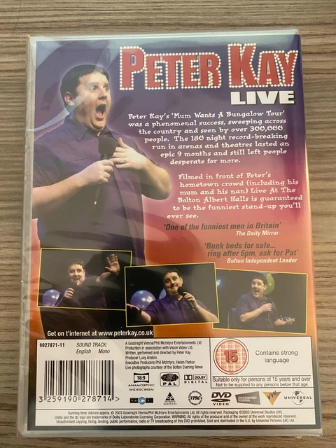 PETER KAY: LIVE Collection (Bolton Albert Hall & Top Of Tower) DVD New ...