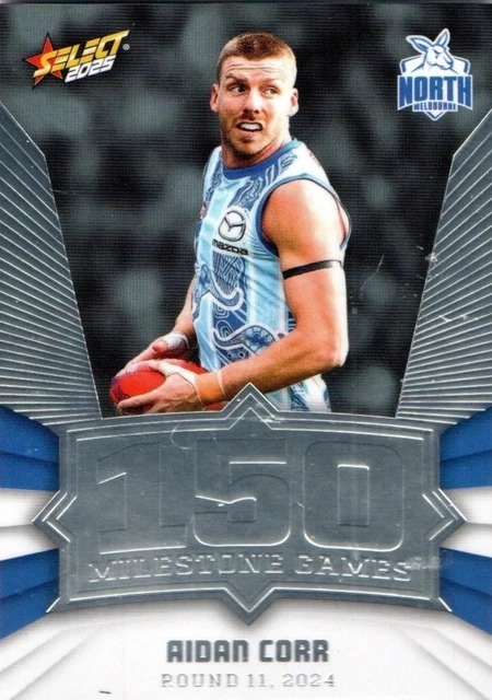 2025 AFL SELECT Aidan Corr North Melbourne Milestone Card MG68 $1.00 ...