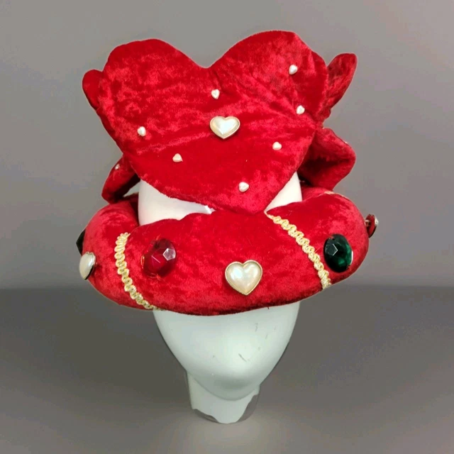 KING OR QUEEN Of Hearts Velour & Gems Crown Circlet Style Pantomime ...