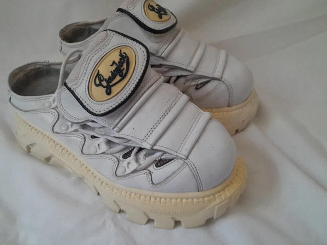 GORDON JACKS ATOM platform Shoe RARE Vintage 90s 00s Y2K. white leather ...