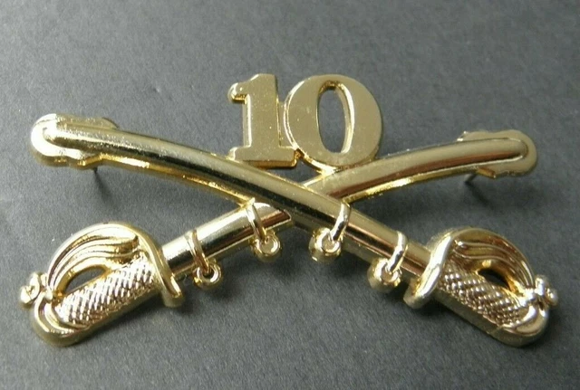 US ARMY 10TH Cavalry Regiment Swords Buffalo Soldiers Large Pin Badge 2 ...