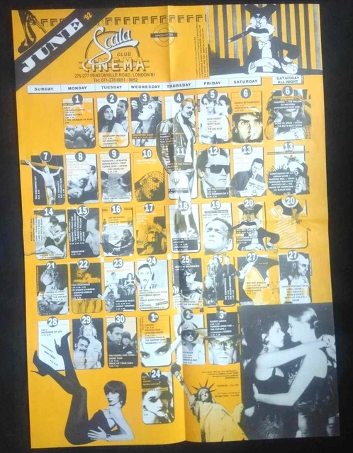 SCALA CINEMA CLUB Iconic Folded Poster/Programme A2 Size June 1992 ...