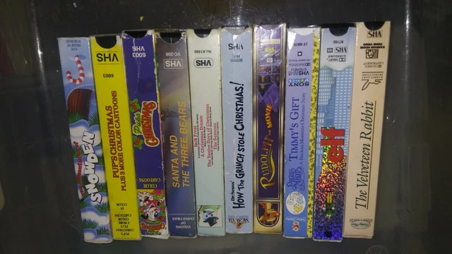 LOT DE 10 films VHS dessins animés de Noël rennes Père Noël excellente ...