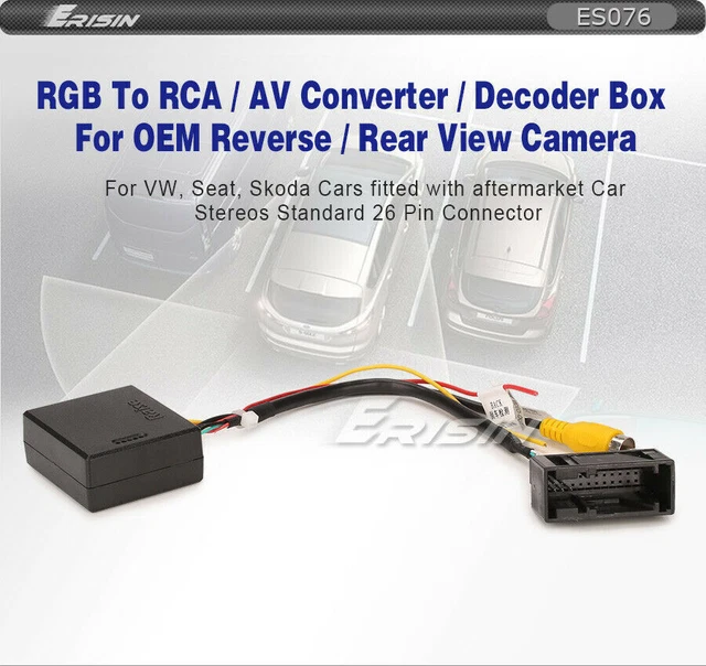 RGB TO RCA/AV Verbinder Decoder Box 26PIN Konverter Für VW OEM ...