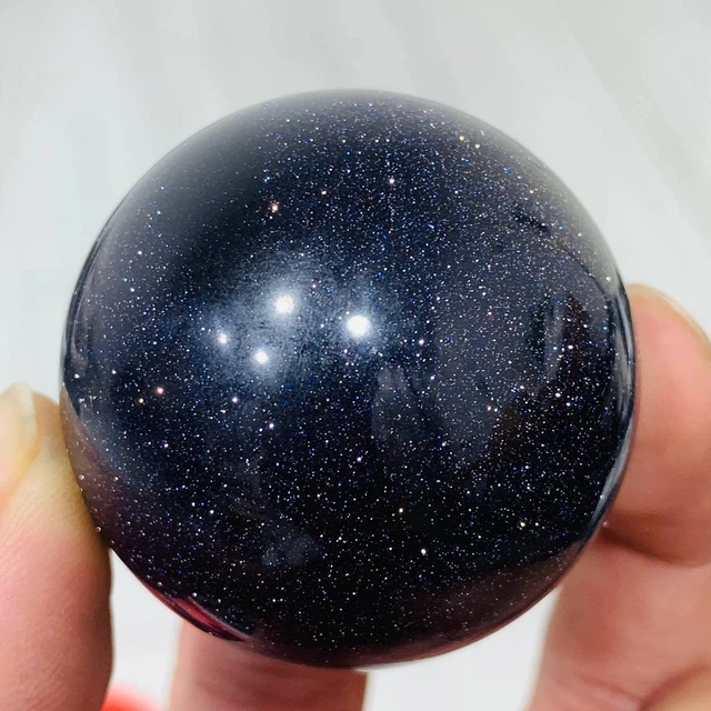 88G MAN-MADE BLUE sand Quartz Sphere Crystal Ball Decoration Energy ...
