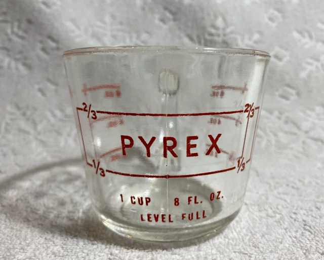 VINTAGE US PYREX '40-50's 1-Cup Red-Letter D-Handle Imperial Dry ...