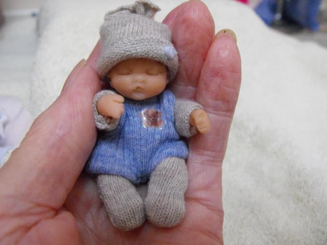 OOAK DOLLSHOUSE miniature baby 1/12th scale doll house handmade 6 cm £ ...