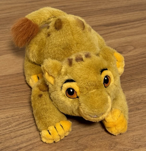 VINTAGE DISNEYLAND LION King SIMBA Lying Soft Plush Toy 12" Walt Disney ...