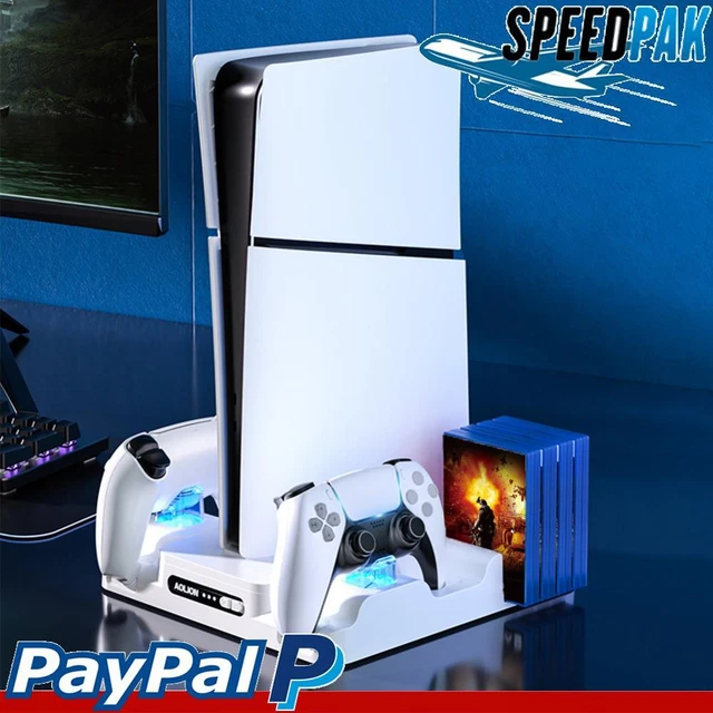 Cooling Station Rgb Light 2 Controller Charging Dock Useful For Ps5