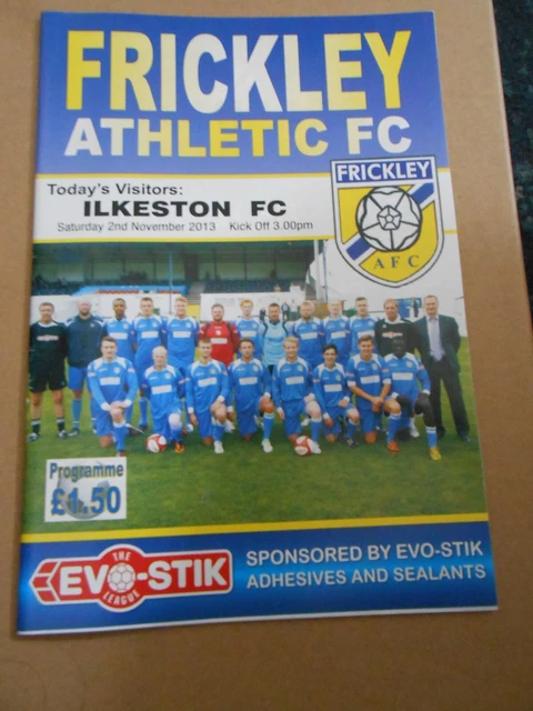 2013/14 FRICKLEY ATHLETIC v Ilkeston Northern premier league programme ...