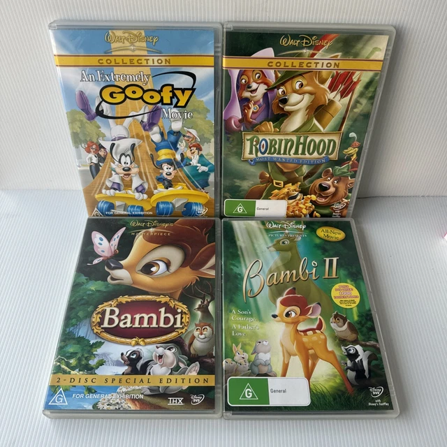 4 WALT DISNEY Family Collection DVD Movie Lot R4 Goofy, Robin Hood ...