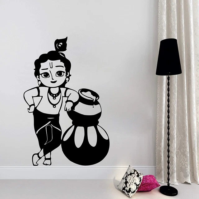 INDIAN TRADITIONAL LORD Krishna Ji Wall Sticker EUR 21,68 - PicClick FR