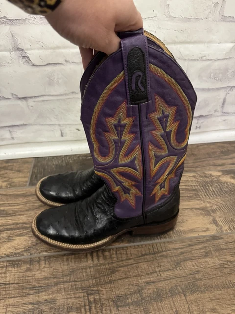 ROD PATRICK CUSTOM Hand Made Ostrich Boot Size 5AAA Purple 11 Inch 2003 ...