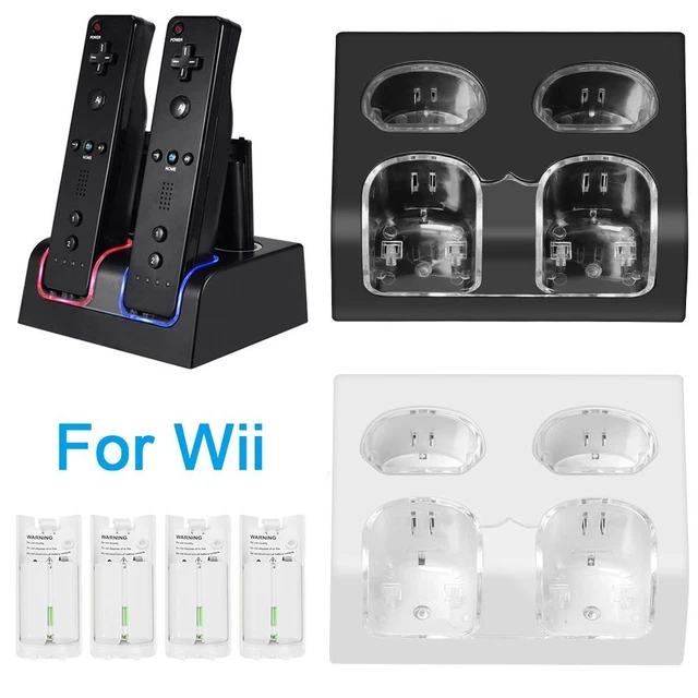 RECHARGEABLE BATTERIES CHARGING Station For Nintendo Wii Remote ...